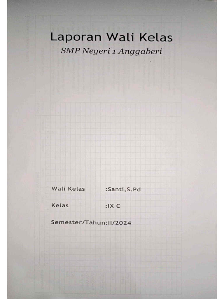 Laporan Wali Kelas | PDF