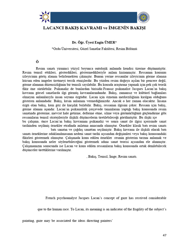 Lacanci Baki Kavrami Ve Mgen N Baki I (#479117) - 617861 | PDF