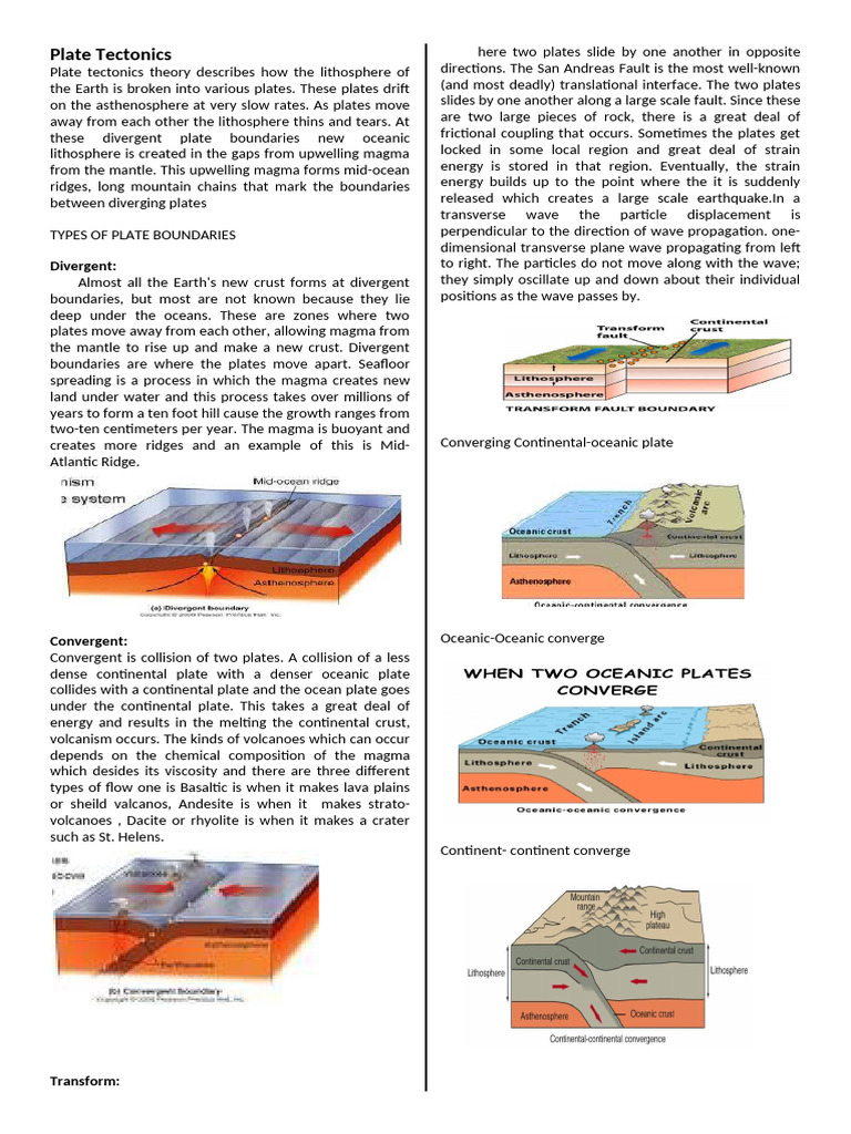 Types of Plate Boundaries | PDF | Plate Tectonics | Volcano