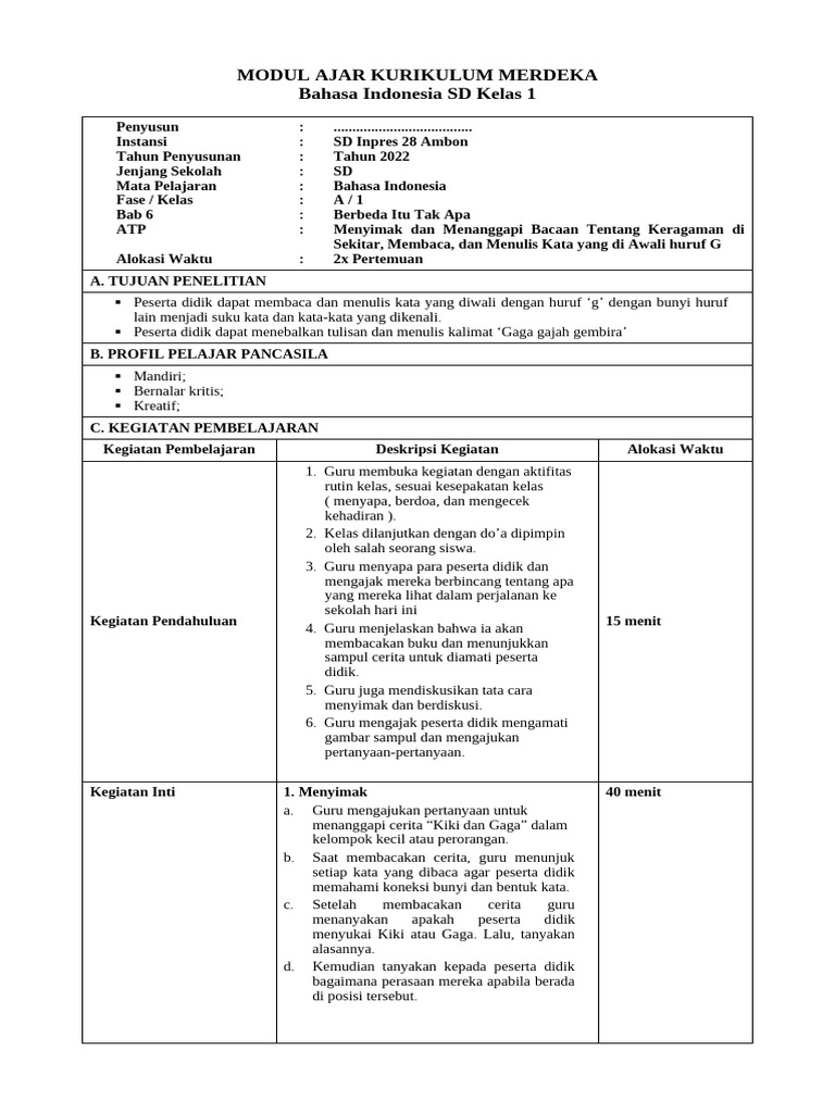 Modul Ajar Dila | PDF