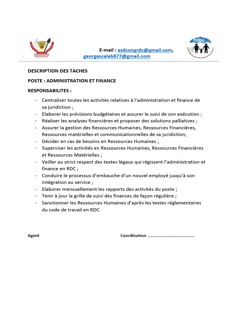 Description Des Tâches ASDC | PDF