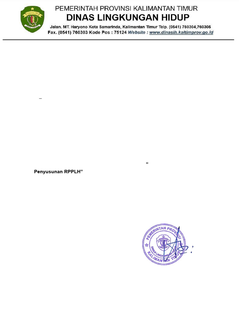 SR Penundaan KP I Review Penyusunan RPPLH P3ek | PDF