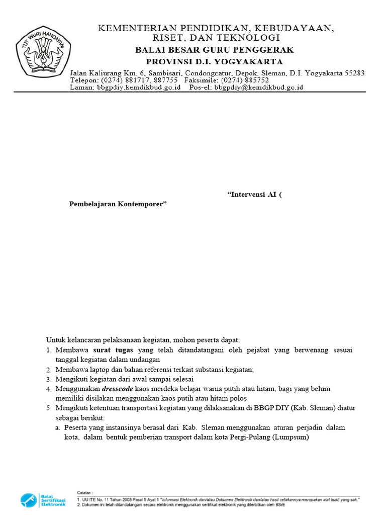 (2907) Permohonan Peserta Sekolah Kombel | PDF