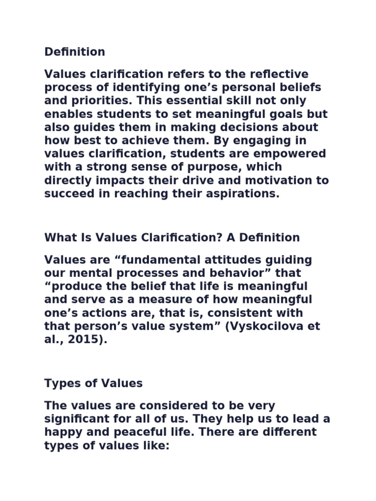 What Is Values Clarification | PDF