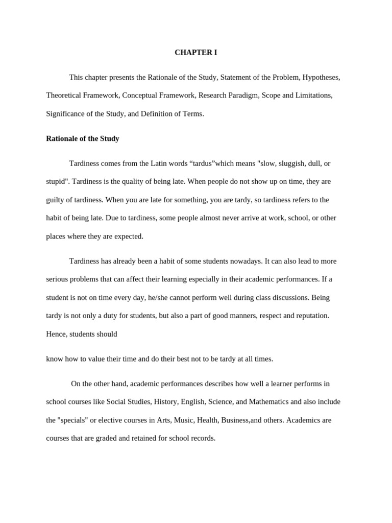Causes and Effects of Tardiness CHAPTER 1 3 | PDF | Teachers | Career ...