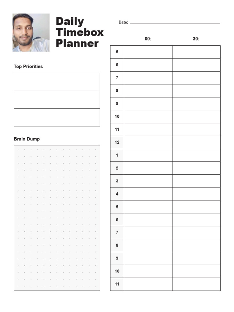 Daily Timebox Planner | PDF