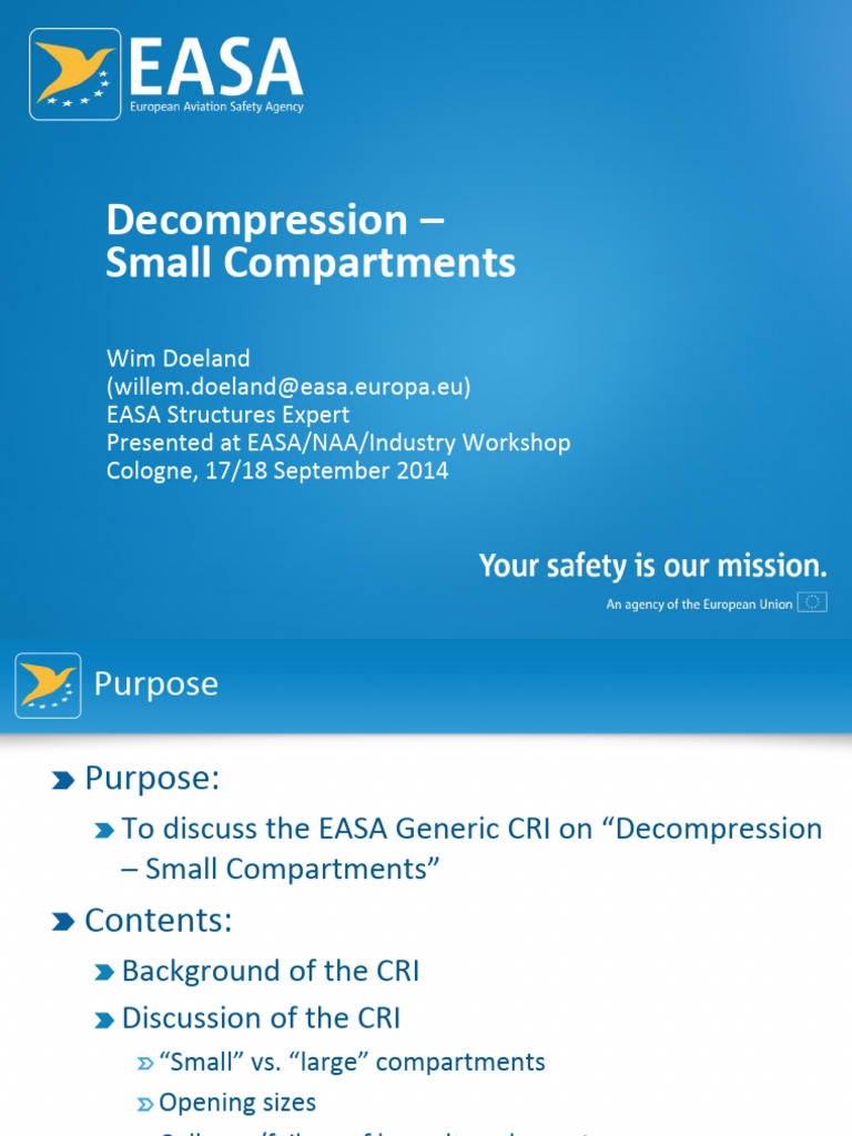 EASA Presentation Decompression Small Compartments | PDF