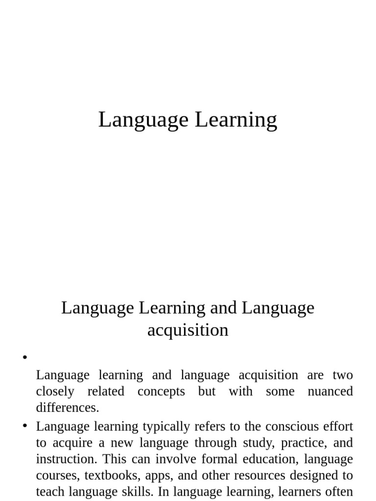 Language Learning | PDF
