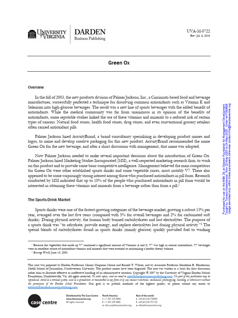 Green Ox Case Study | PDF | Retail | Tablet (Pharmacy)