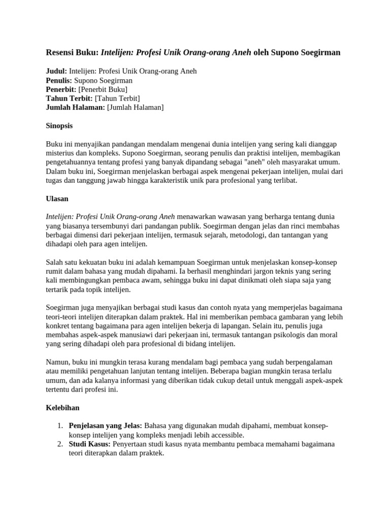 Intelijen Profesi Unik | PDF