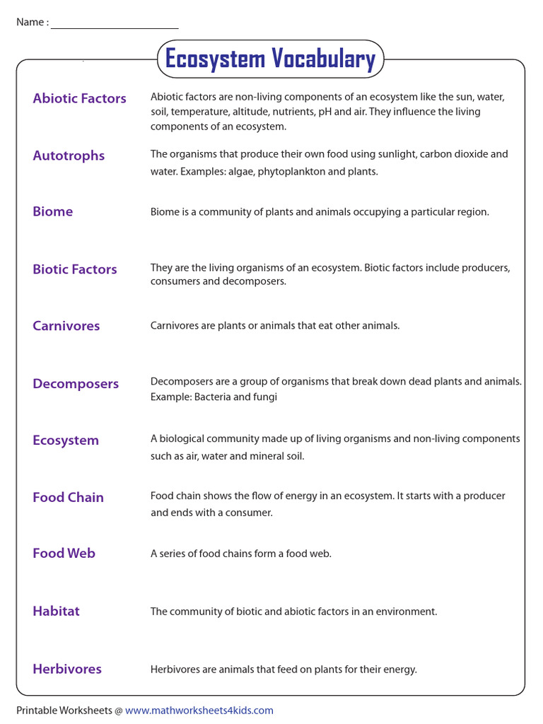 Vocabulary Chart | PDF