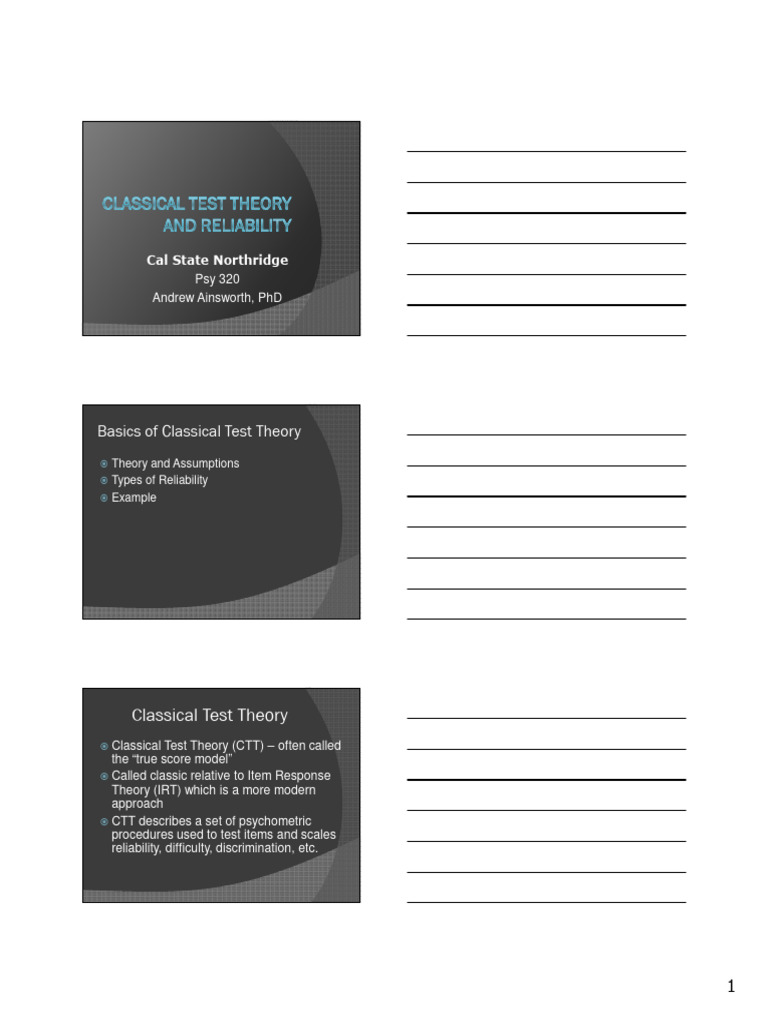 Classical Test Theory | PDF