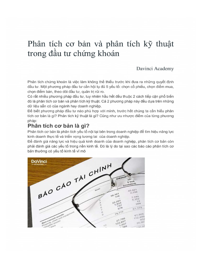 3. Phân tích cơ bản vs Phân tích kỹ thuật | PDF