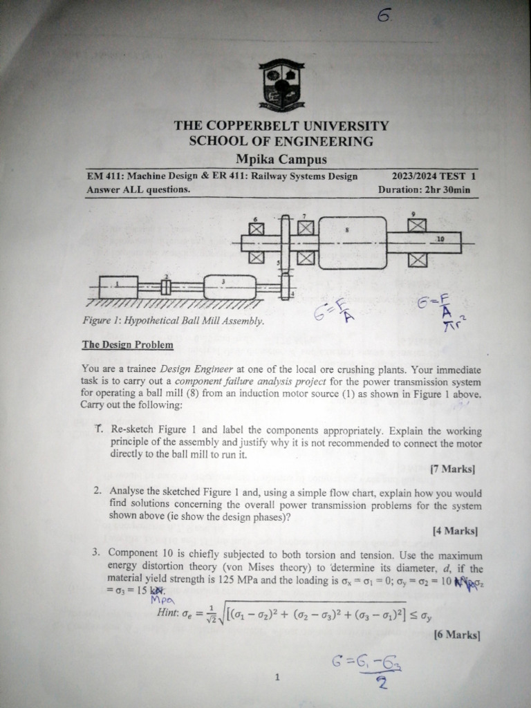 EM411 Test 1 2024 | PDF