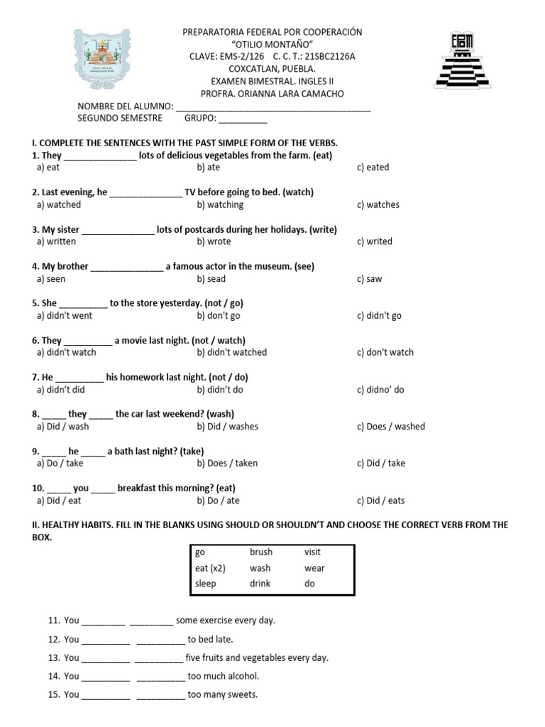 Parcial 2 Ingles SEGUNDO | PDF