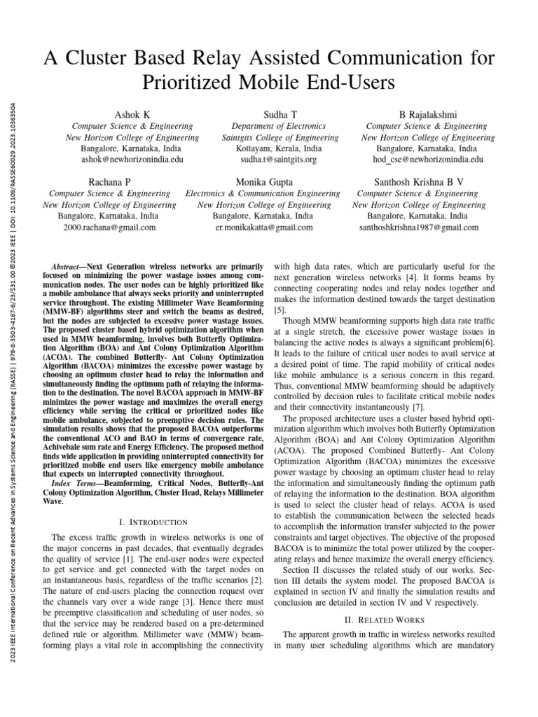 Dr. Ashok K - A Cluster Based Relay Assisted Communication For | PDF