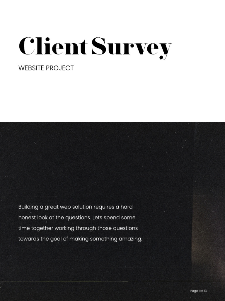 Client Survey - Web | PDF Client Survey - Web | PDF