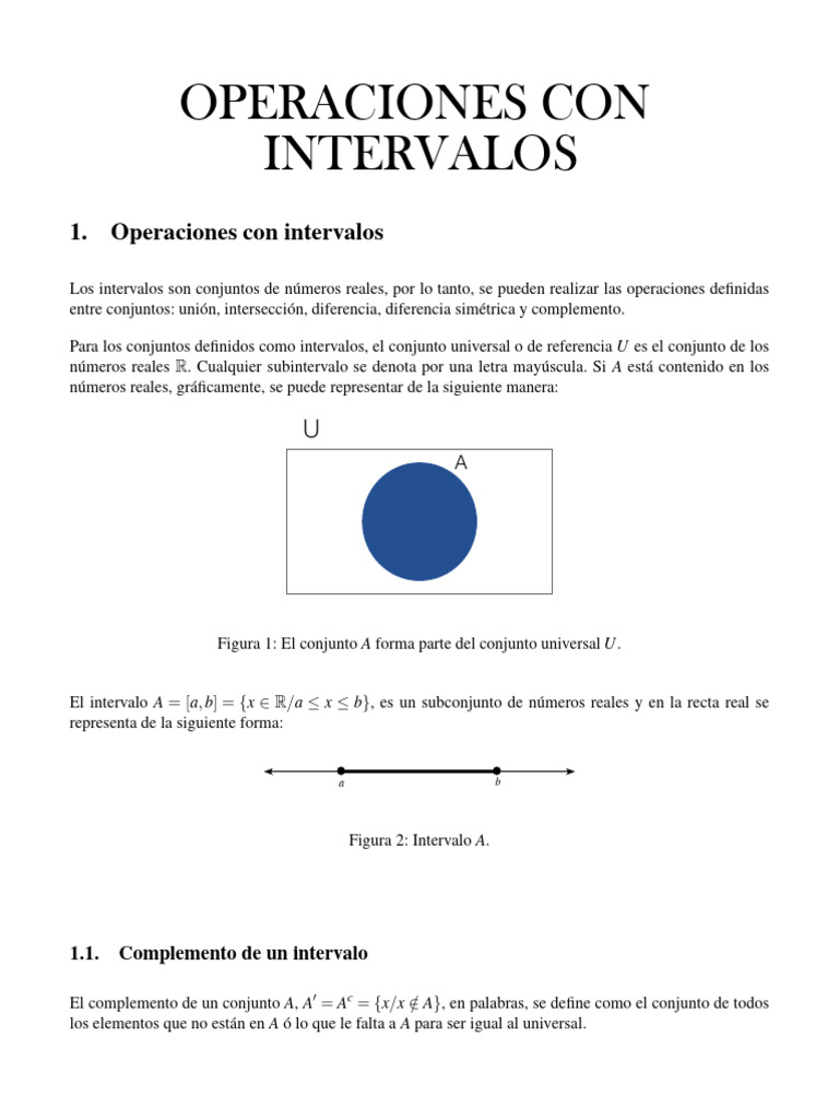 Operaciones Con Intervalos | PDF