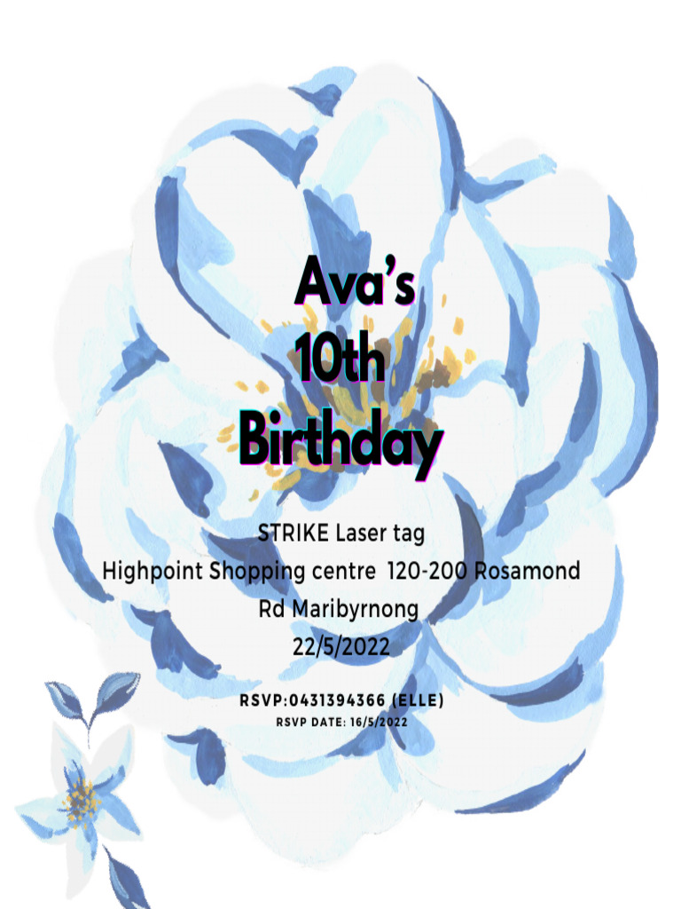 Ava's 10Th Birthday | PDF