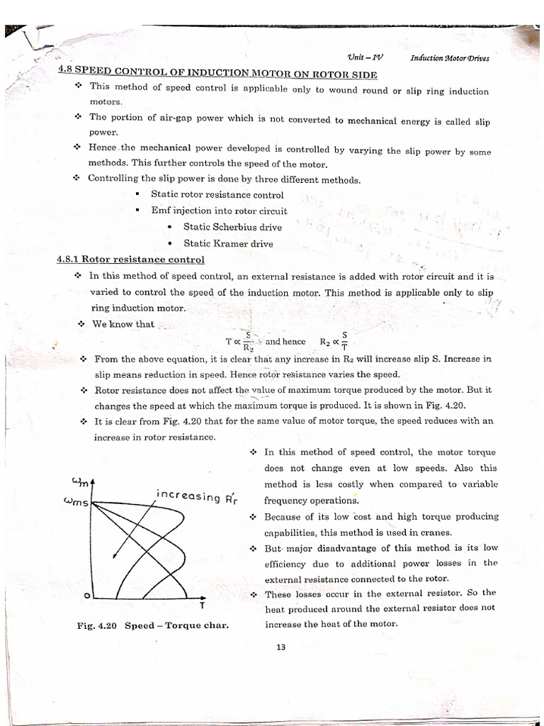 Speed Control (Induction Motor) | PDF