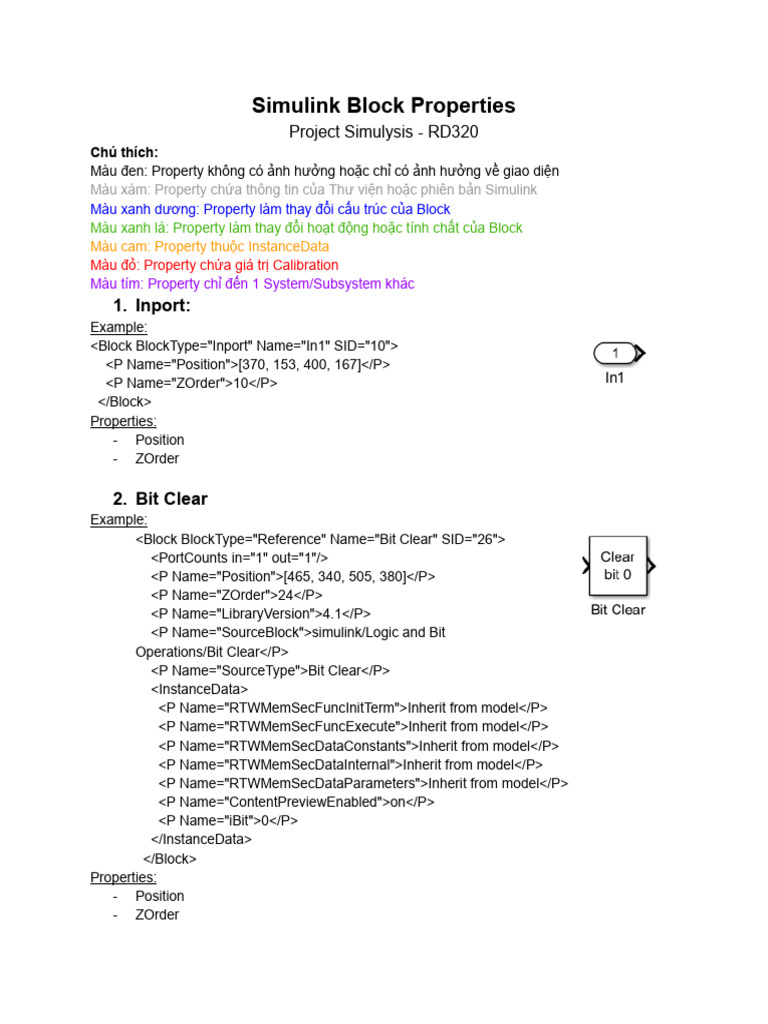 Simulink Block Properties v1.0 | PDF