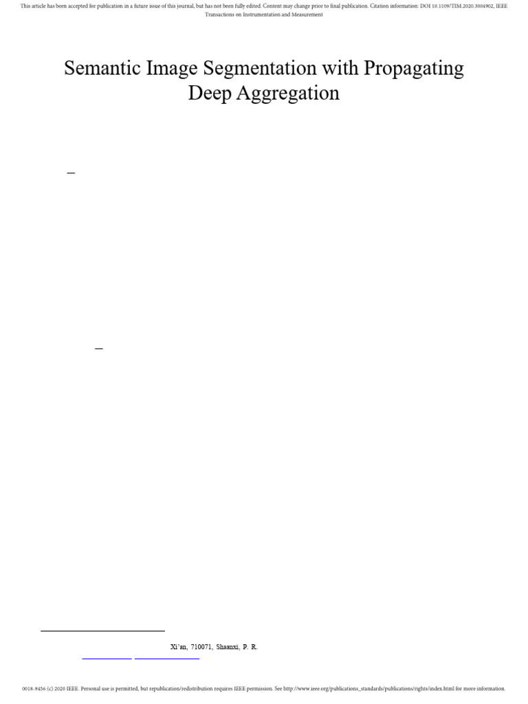 Semantic Image Segmentation With Propagating Deep Aggregation | PDF