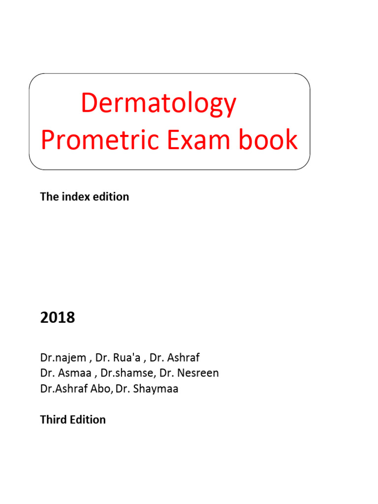 Dermatology Prometric Exam Book: The Index Edition | PDF