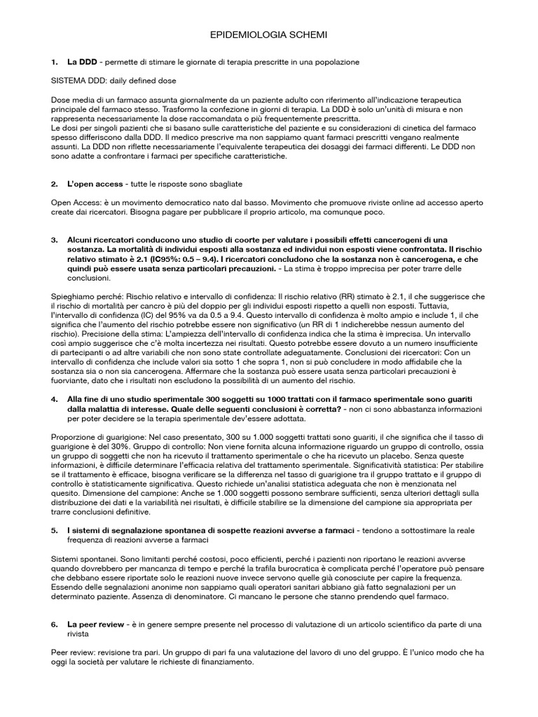 Epidemiologia Schemi | PDF