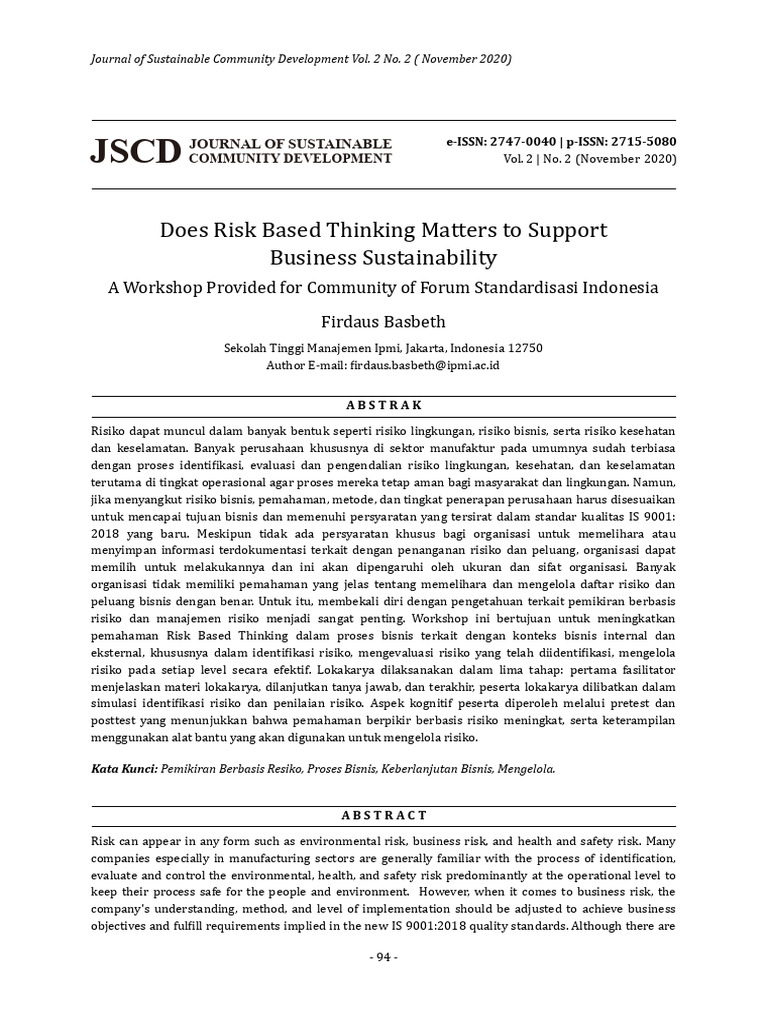 RIsk Based Thinking | PDF