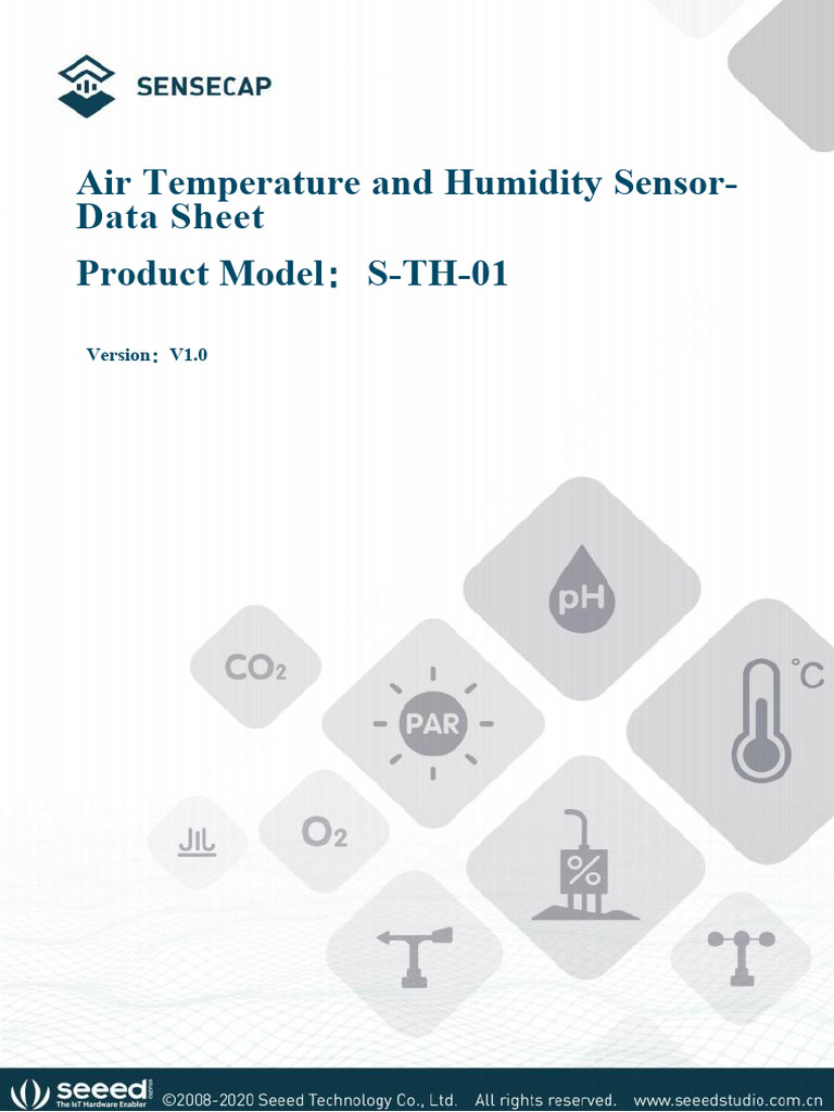 Seeed RS485 Air Temperature and Humidity Sensor Datasheet | PDF