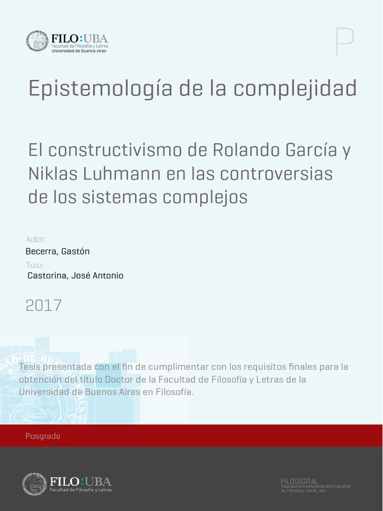 Becerra Gaston - 2017 - Epistemologia de La Complejidad - Constructivismo de Rolando Garcia y ...