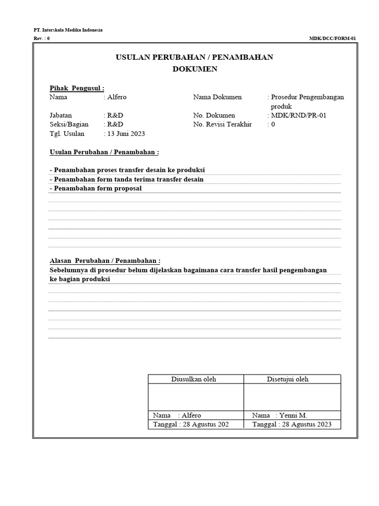 Usulan Perubahan RnD | PDF