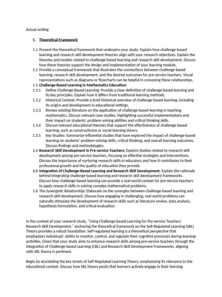 Actual Writing - Theoretical Framework | PDF