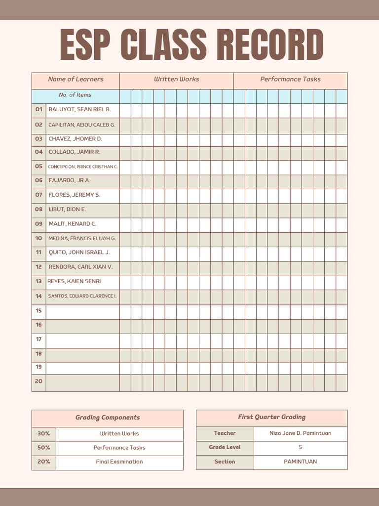 Student Assessment Records Document in Colorful Pastel Bold Style (176 ...