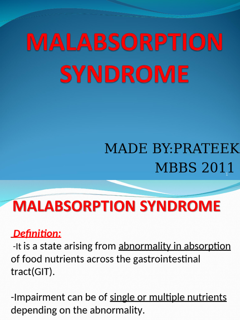 Malabsorptionsyndrome 141120082515 Conversion Gate02 | PDF