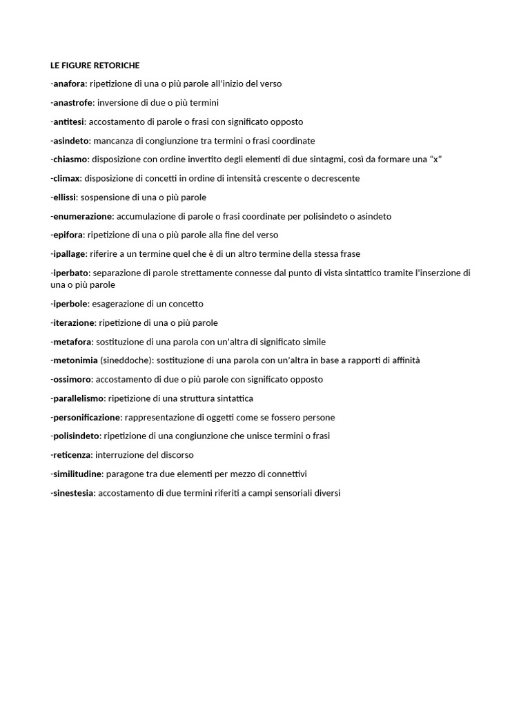 Figure Retoriche | PDF | Language Arts & Discipline