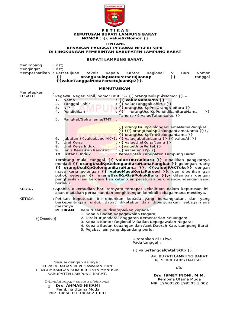 SK KP - SK Perorangan | PDF