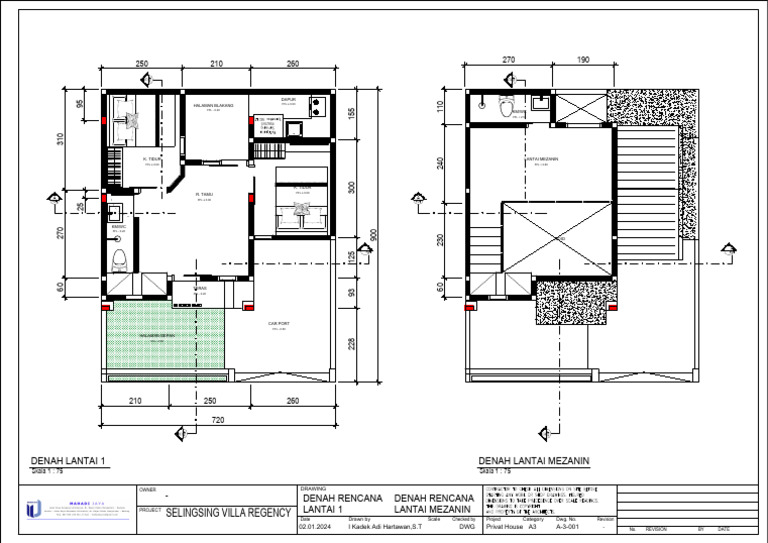 03 Denah Lantai 1 & Mezzanine | PDF