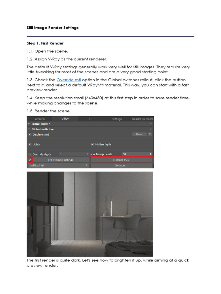 V-Ray Still Image Render Settings Guide | PDF | Recording | Signal ...