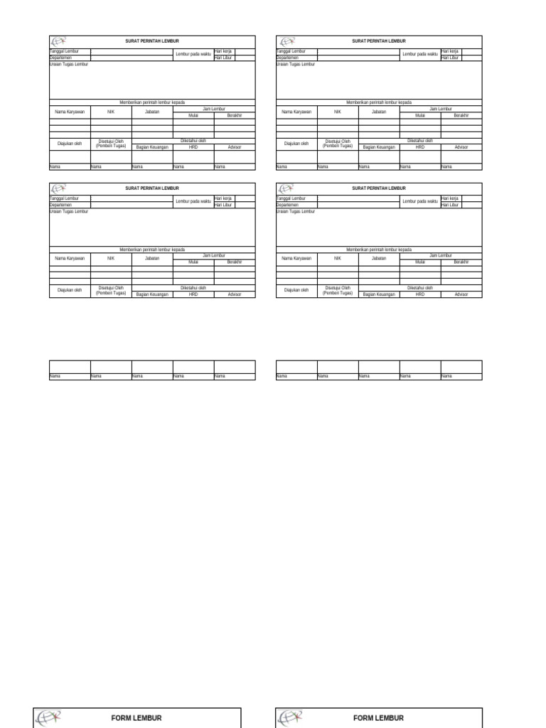 Form Lembur | PDF
