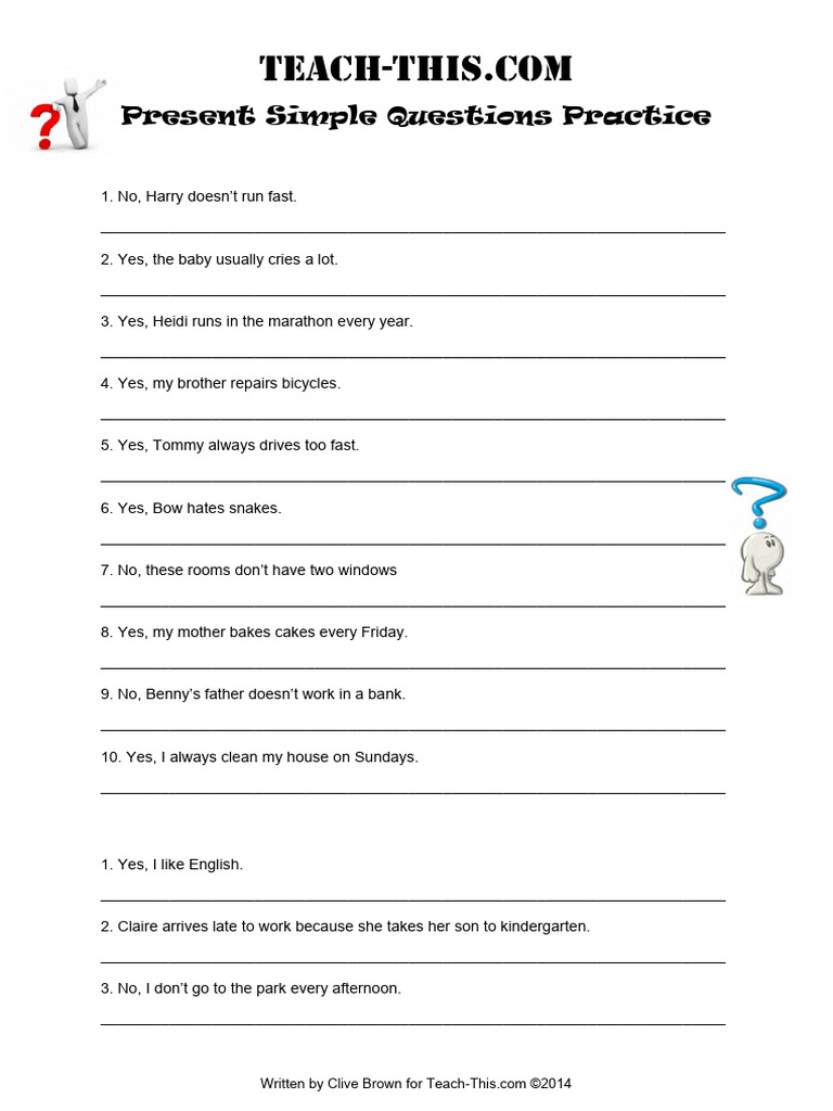 Present Simple Questions Practice | PDF | Career & Growth