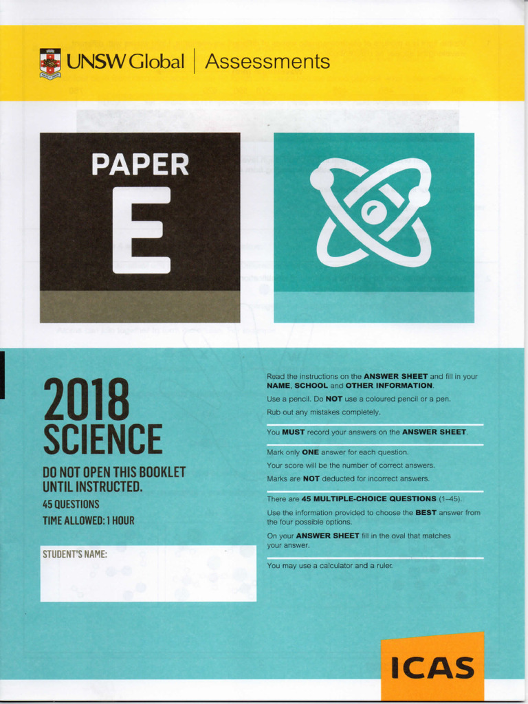 Science E 2018 Questions | PDF