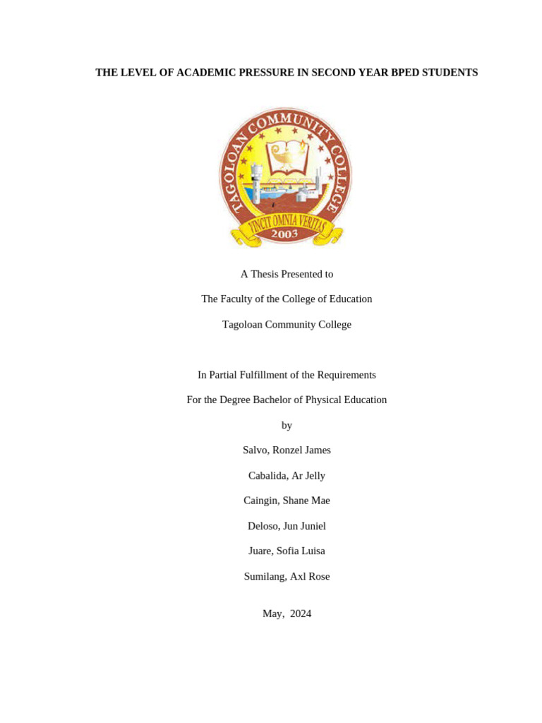 The Level of Academic Pressure by Group 4 3B | PDF