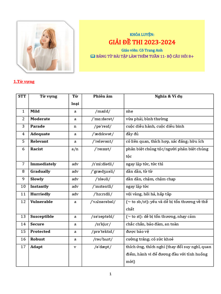 (LGD 2024) Bang Tu Bai Tap Lam Them Tuan 11 Bo Cau Hoi 8 10734932 52202491511AM | PDF