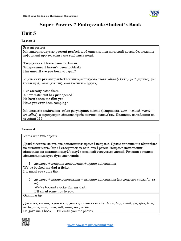 Super Powers 7 Unit 5 8podrecznik I Cwiczenia Slowniczek | PDF