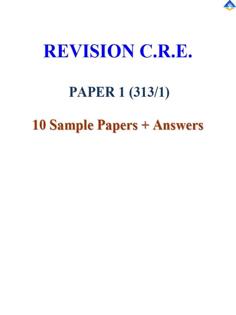 Cre Paper 1 Revision Booklet | PDF