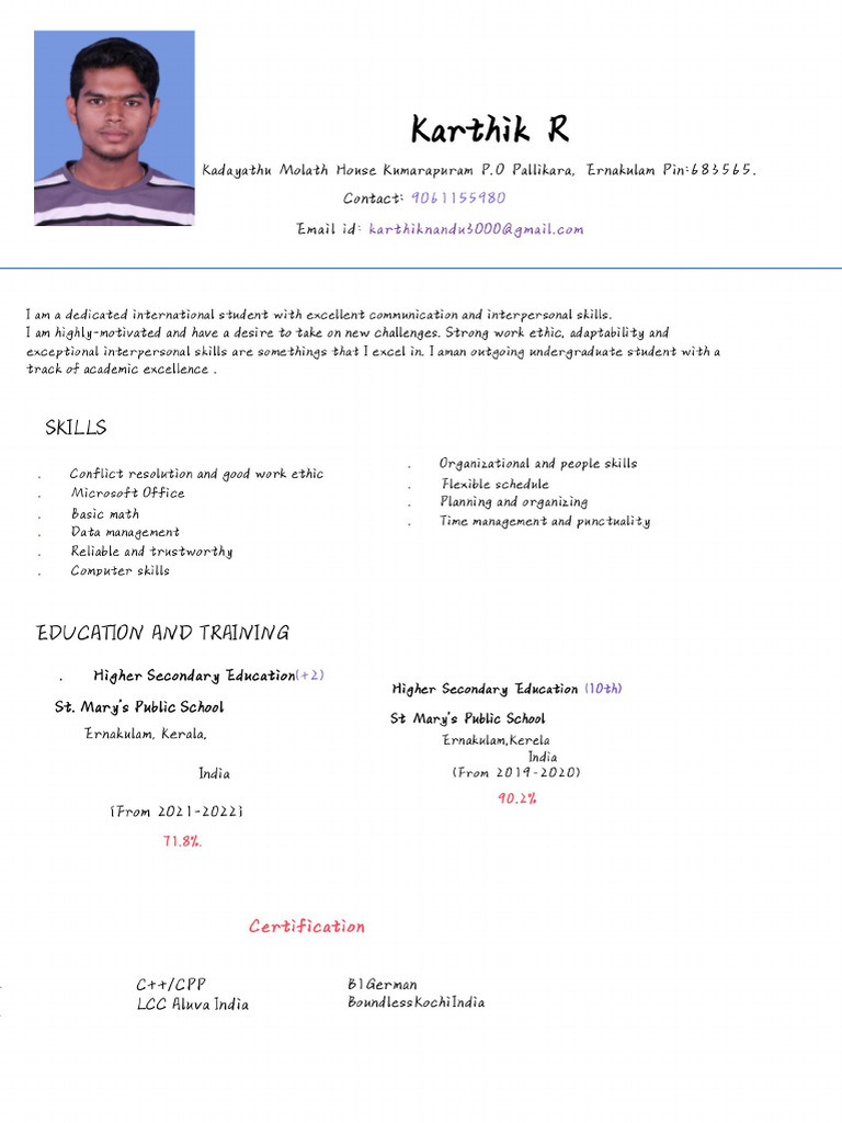 Karthik CV | PDF