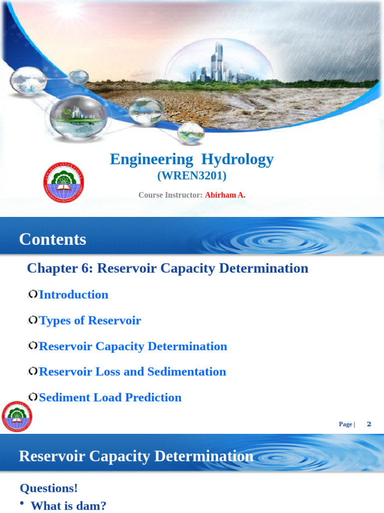 Ch-6 Reservoir Capacity Determination | PDF