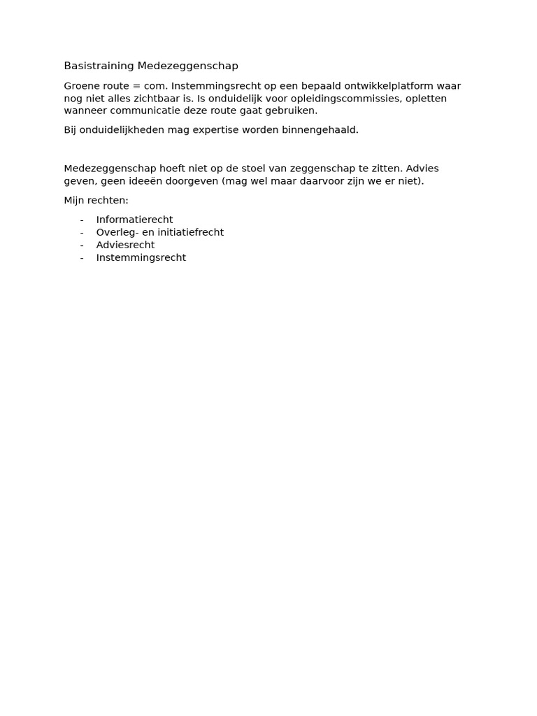 Basistraining Medezeggenschap | PDF