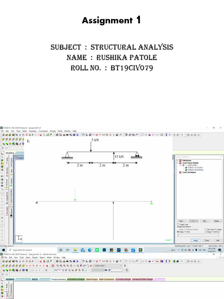 Assignment 1 Structural Analysis Pract | PDF